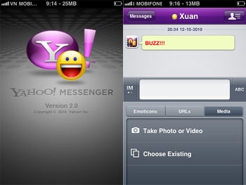 Gọi điện video qua Yahoo Messenger trên iPhone | mainguyen.vn