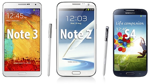 So sánh cấu hình Galaxy Note 3, Note 2 và Galaxy S4 | mainguyen.vn