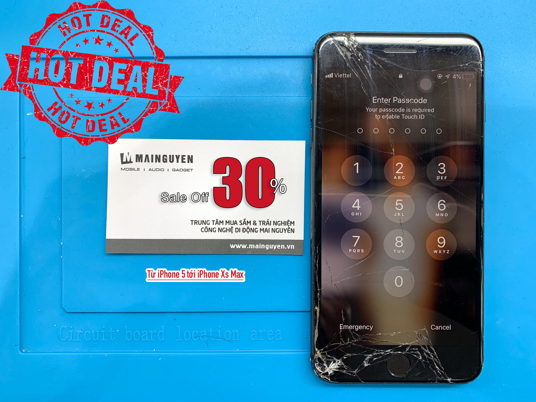 Đừng xài màn hình iPhone bể nữa, Mai Nguyên đang giảm giá 30% khi ép kính đây | mainguyen.vn